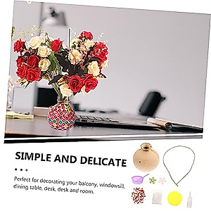 IMIKEYA 3 Sets Mosaic Vase Shell Vase Flower Vase Mosaic Stones Vases for Flowers Home & Kitchen Water Vase Handmade Floral Vase Glass Craft Tile Alcohol Glue Child Supplies Dried Flowers