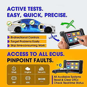 Autel MaxiPRO MP808TS TPMS Scanner: 2023 of MP808BT, TS608, ECU Coding, Active Tests, 31+ Services, AutoVIN, Full TPMS Features with 315+433MHz MX-Sensor, Access AutoAuth for FCA SGW