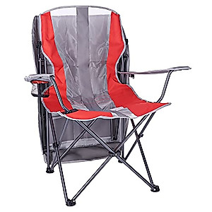 Kelsyus Premium Canopy Foldable Portable Outdoor Lawn Chair with Arm Rest, Cup Holder, and 50+ UPF Sun Protection Canopy, Red or Black