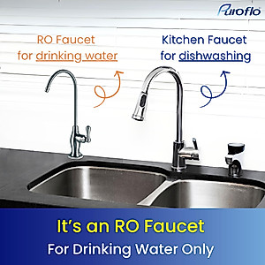 Puroflo Chrome Reverse Osmosis Faucet, NSF Certified Lead-Free Drinking Water Faucet for Under Sink Water Filtration System and RO System, Non-Air Gap Chrome RO Faucet, Filtered Water Faucet FLR-575CP