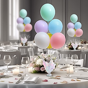 2 Sets Pastel Balloons Centerpiece for Table, Rainbow Balloon Stand Kit for Birthday Party Wedding Baby Shower Prom Tabletop Decorations