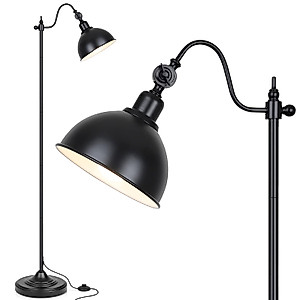Mlambert Industrial Floor Lamp,63” LED Standing Lamp Modern with 11W A19 LED Bulb,Adjustable Head,Foot Switch,Metal Lamp for Livingroom,Stand Light
