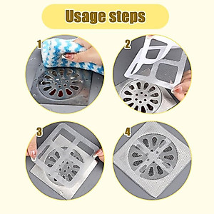 Disposable Hair Drain Stickers, 2024 Upgraded Disposable Shower Drain Cover Hair Catcher Mesh Stickers, Floor Drain Sticker Sink Drain Strainer Screen Catcher for Bathroom Bathtub Kitchen (10 Pack)