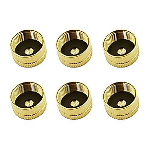 MENSI 6 PCS Solid Brass 1LB Propane Gas Bottle Thread Protection Cap, 1 Pound Green Cylinder Dust Thread Cap