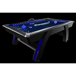 Atomic 90” Indiglo LED Light UP Arcade Air Powered Hockey Table - Includes Light Up Pucks and Pushers, Grey