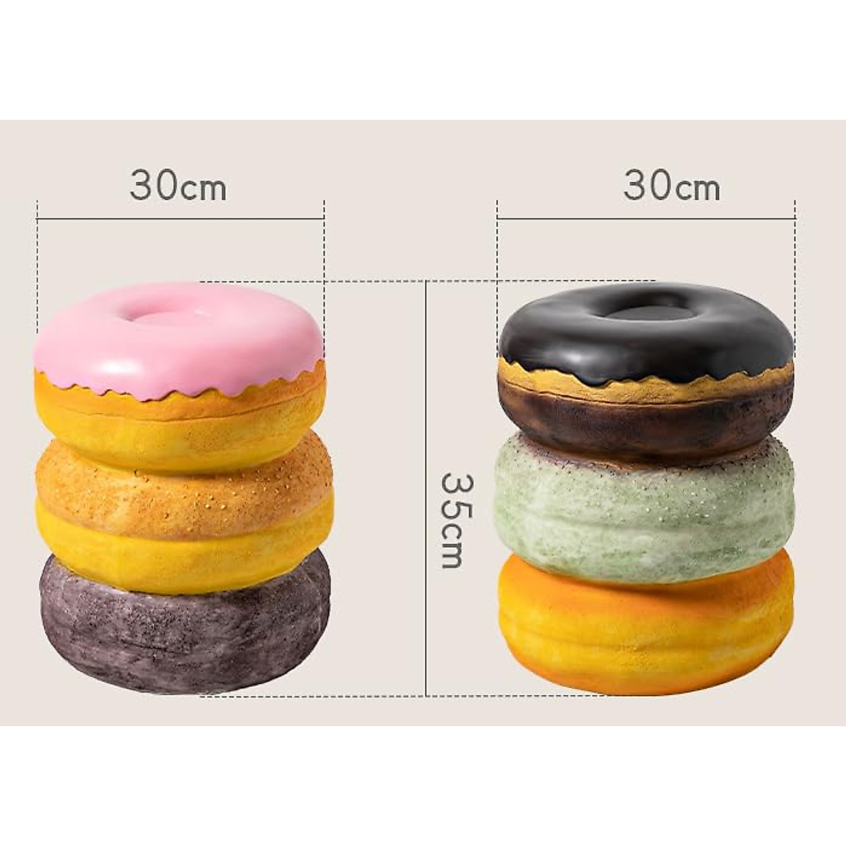 Keebgyy Food Shoe Changing Stool, Simulated Food Stool, Cute Soft Simulated Food Stool, Soft Resin Retro Fun Ingenious Decorative Low Food Shoe Changing Stool for Home, Lightweight(Sweetheart Cookie)