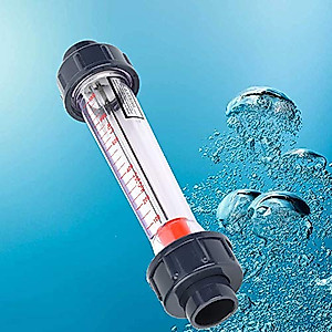 LZS-20(D) Plastic Tube Liquid Flowing Meters 100-1000L/H Liquid Flowing Rate Gauge 25mm/1in Water Rotameter Flat Mouth Hydraulic Valve Fittings Liquid Measuring Tool