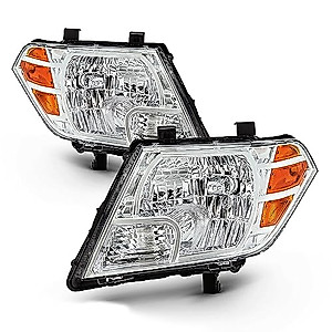 HH Building 2pcs Headlight Front Left Right Driver Passenger Side Clear Lens Chrome Housing Extended Extended/Crew Halogen Headlights Lamps NF09-L-HD-JH-NF09-R-GX 26060ZL40A 20907900