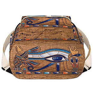 Egypt Pattern Mini Backpack Purse for Women, Egyptian Horus Eye Leather Small Backpack Casual Travel Daypacks Shoulder Bag for Girls Teen