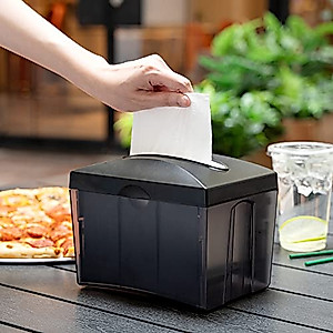 Restaurantware 7.5 x 6 x 6.3 Inch Napkin Holders, 1 Rectangle Napkin Dispenser - Tabletop, Easy Access, Gray Plastic Commercial Napkin Dispensers, Refillable, For Countertops