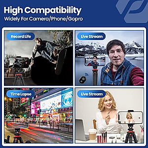 Tripod for iPhone, Fotopro Flexible Camera Tripod with Remote for iPhone 15, Waterproof and Anti-Crack Phone Tripod Stand Portable Travel Tripod for Live Streaming Vlogging Video