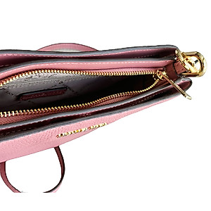 Michael Kors Trisha Medium Triple Compartment Crossbody Bag Rose Pink Leather