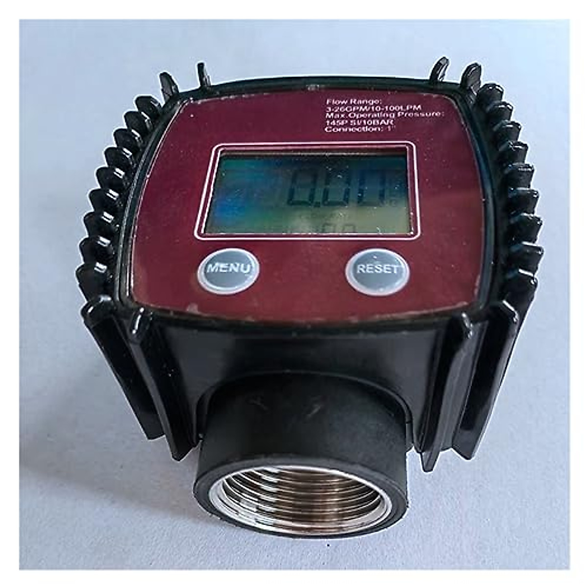 Flow Control Meter Oil Fuel Flow Meter, K25 Water Flow Meter LCD Flow Meter, Pipeline Liquid Flow Meter Sensors 2.3-3.3V Used in Petroleum,Food, Etc. (Color : Black, Size : 1)