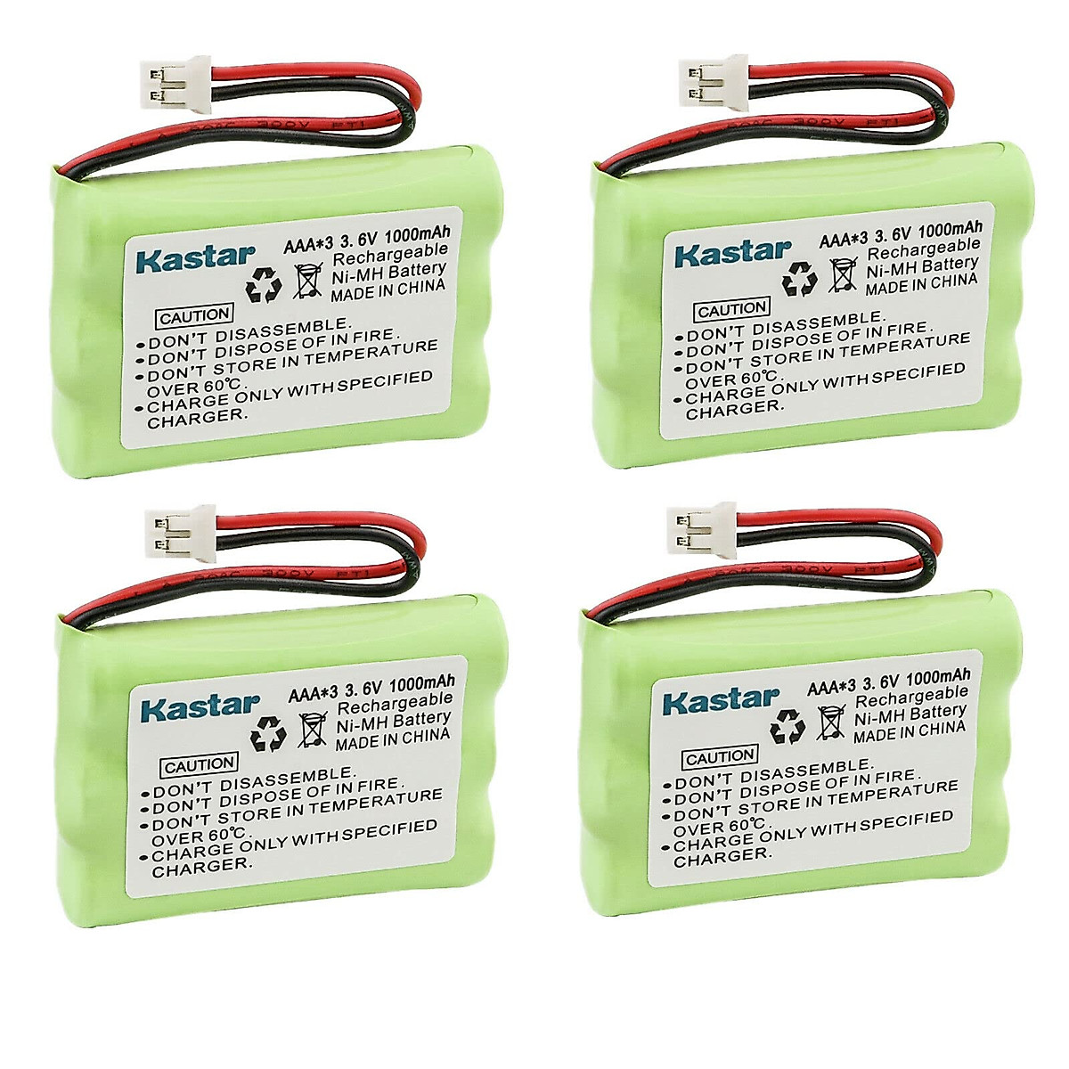 Kastar 4-Pack Ni-MH Battery 3.6V 1000mAh Replacement for Summer Infant Monitor Battery 29030-10, 29600-10, SANIK 29030-10, Summer Infant Wide View 29030 Parent Handheld Baby Monitor
