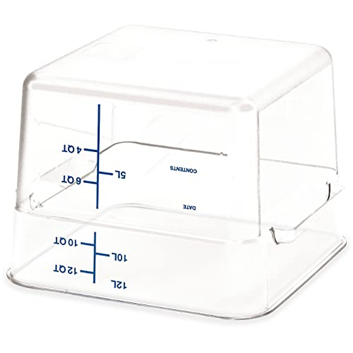 Carlisle FoodService Products Squares Square Food Storage Container with Stackable Design for Catering, Buffets, Restaurants, Polycarbonate (Pc), 12 Quarts, Clear