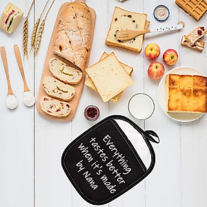 Everything Tastes Better When It's Made by Nana Pot Holder Grandma Pot Holder Gift for Nana (Made by Nana Red)
