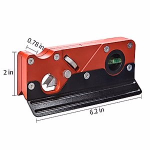 Preshwous Chamfer Plane for Wood, Woodworking Edge Corner Flattening Tool with Leveling Blisters, Handheld Planers with 7PCS Replaceable Cutter Head. (Red)