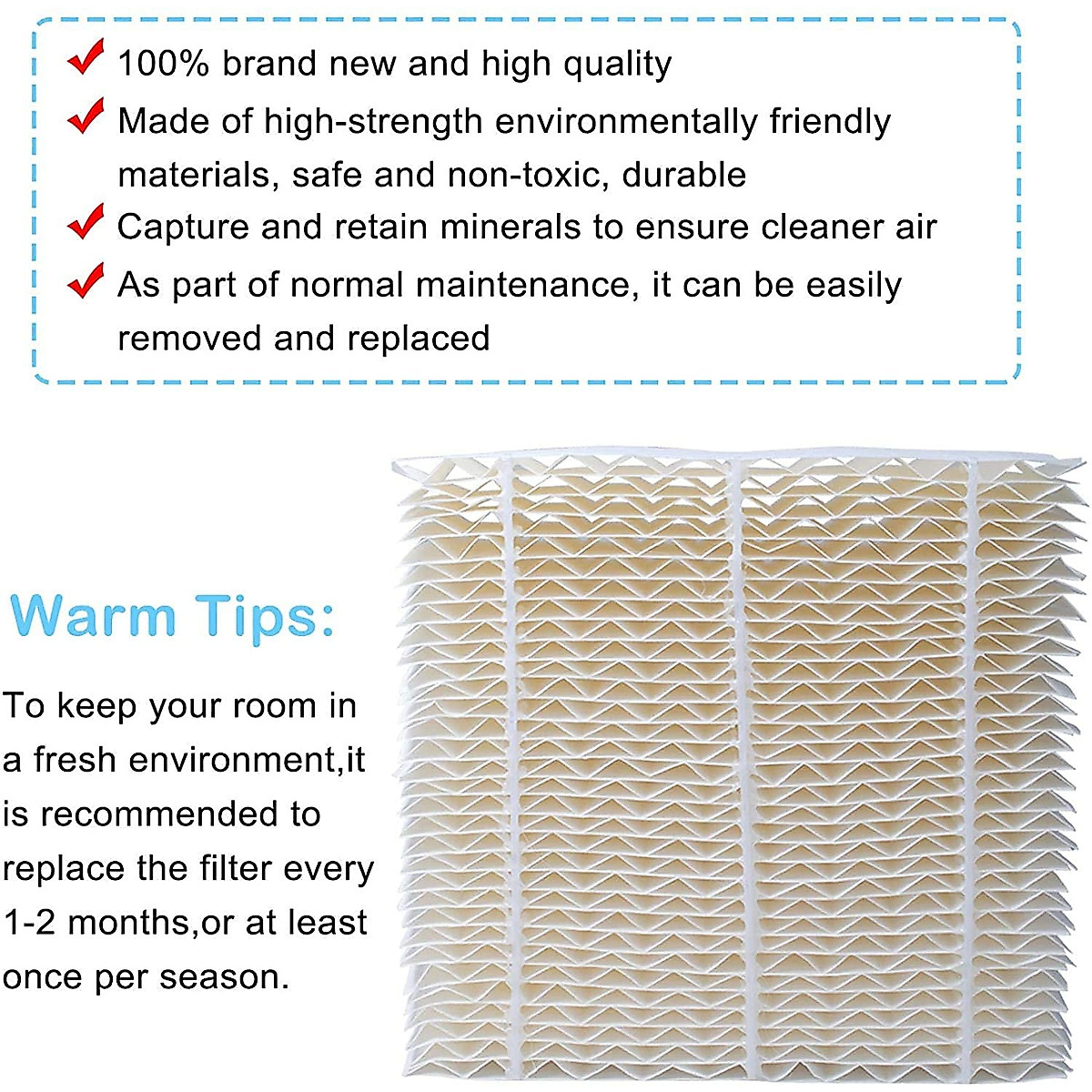 Poweka 1043 Humidifier Wick Filters Replacement Compatible with AIRCARE 1043 Super Wick Filter, Compatible with Essick Air AIRCARE Bemis EP9500, EP9700, EP9800, Spacesaver 800 8000 Series Humidifiers