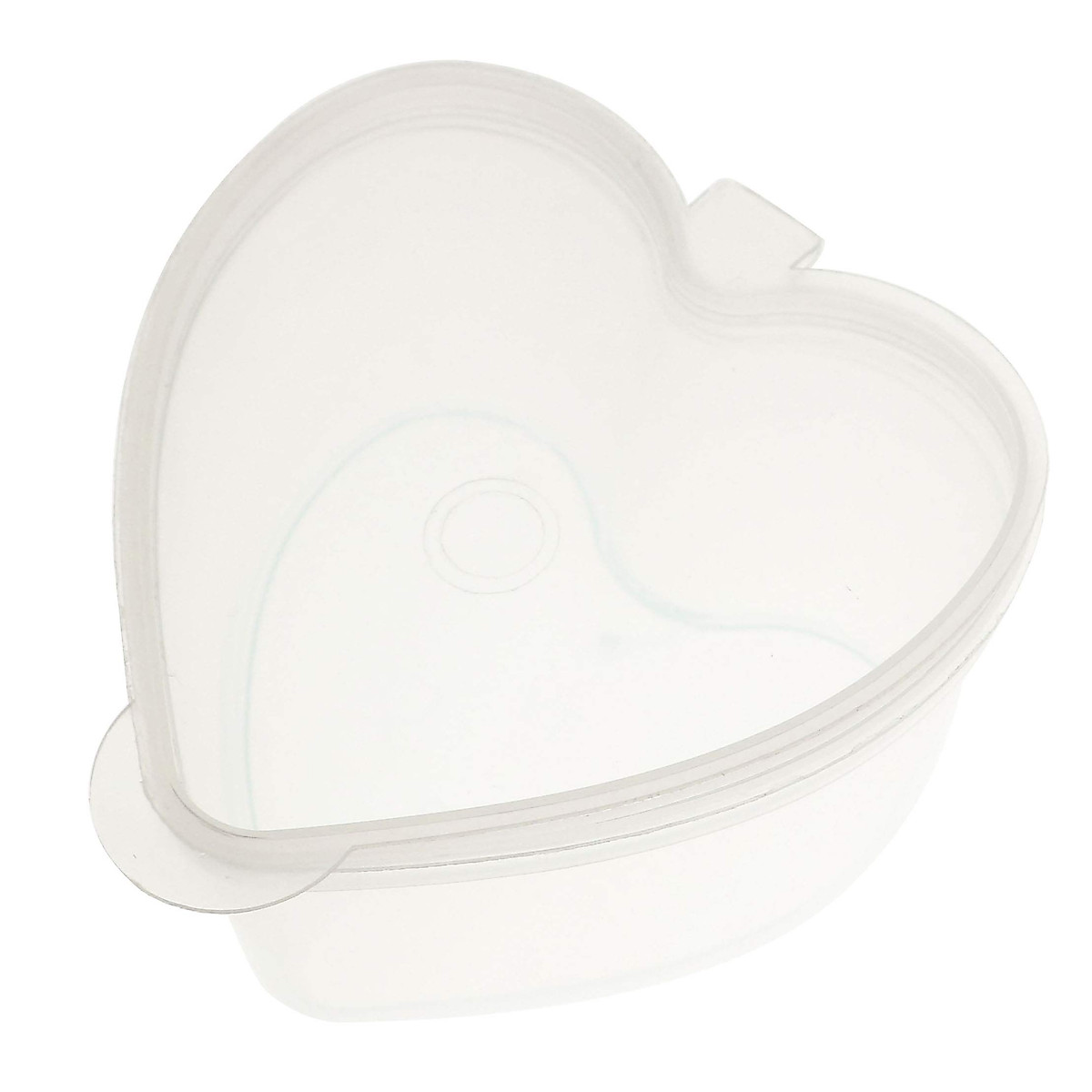 Tegg Storage Box 32PCS 1.5 oz Heart Shaped Transparent Plastic Storage Containers with Lids for Slime Foam Ball