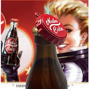 Red Nuka Cola Cap Bottle Opener Keychain, Game Fans Gifts, Nuka Cola Merchandise