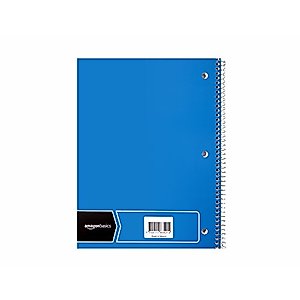 Amazon Basics Wide Ruled Wirebound Spiral Notebook, 100 Sheet - 5-Pack, Assorted Solid Colors