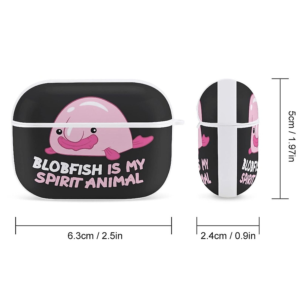 Blobfish Love Airpods Case Cover for Apple AirPods Pro Cute Airpod Case for Boys Girls PC Hard Silicone Protective Skin Airpods Accessories with Keychain