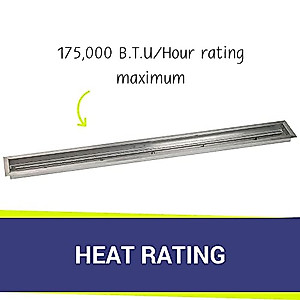 American Fireglass 72" X 6" Stainless Steel Linear Drop-in Fire Pit Pan (T-Burner Included)