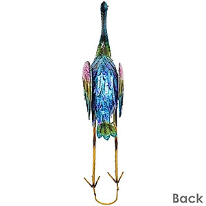 Sunnydaze Outdoor Metal Crane Statue Yard Art, Lawn and Garden Sculpture Decor - Backyard 29-Inch Decorative Accent