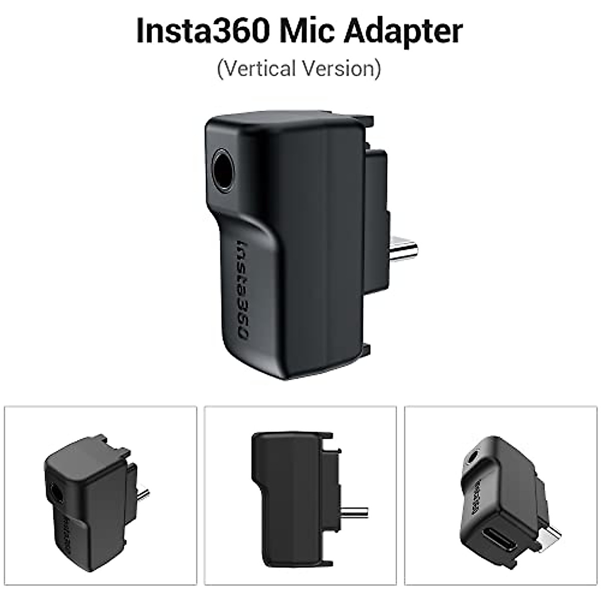 CYNOVA Upgraded Insta 360 Mic Adapter, Audio 3.5mm Jack Compatible with Insta360 One RS 1-inch 360 Mic Adapter / Insta360 One X2 Mic Adapter Extrenal Microphones USB-C Port for Inst360 X2 Accesories