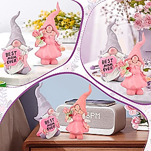 Zonling Gifts for Mom from Daughter - Mother Day Gnomes Figurines Gift, 2 Pcs Cute Gnomes Decorations for Home Birthday Gifts Best Mom Ever Ornaments