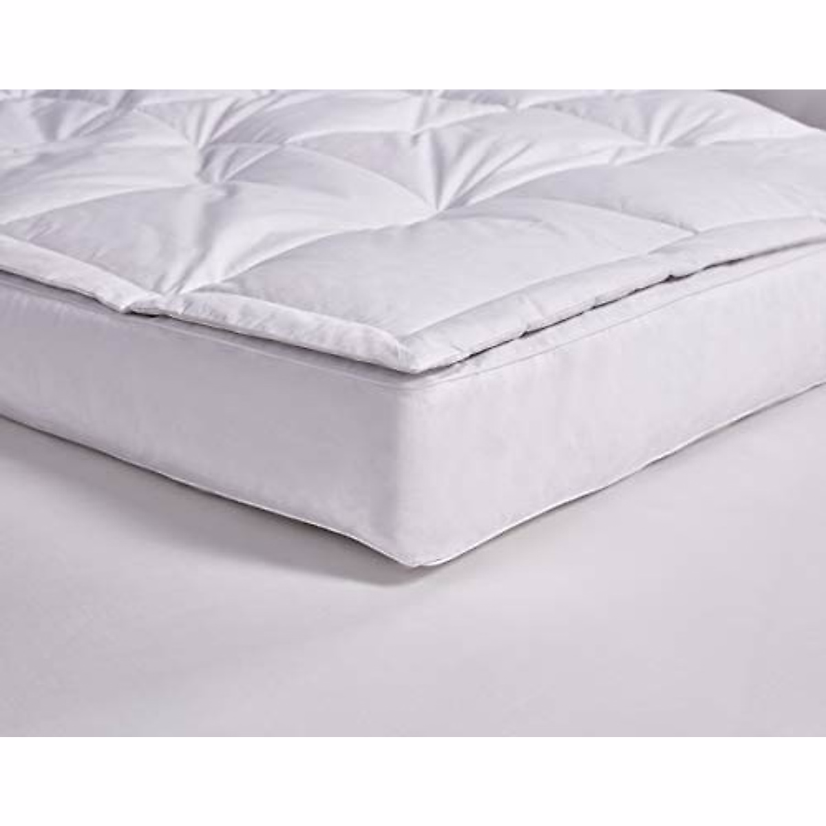 Blue Ridge Home Fashions Luxury (Level IV) 5" Thick Down Pillowtop Featherbed/Mattress Topper, Queen, White