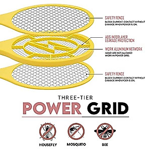 DEVOGUE® Electric Fly Swatter Bug Zapper Battery Operated Flies Killer Indoor & Outdoor Pest Control Mosquito and Insect Catcher Racket