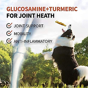 LuvChew Chicken Wrapped Dog Bone Treat Sticks with Glucosamine & Turmeric, Easy to Digest, Non-Rawhide Soft Chicken Cheese Dog Chew Treats 15pcs/Pack