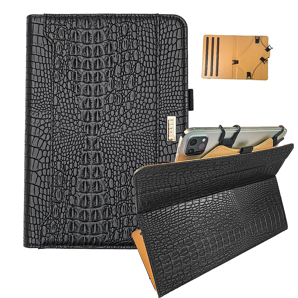 PHARRI 10.1 Tablet case, 10 inch Tablet Case,360 Degree Rotating Universal Tablet Case for 9.7-11 Inch Tablets, Protective Case Cover (Black)