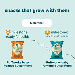 Puffworks baby Organic Peanut Butter Puffs and Puffworks baby Organic Almond Butter Puffs Bundle