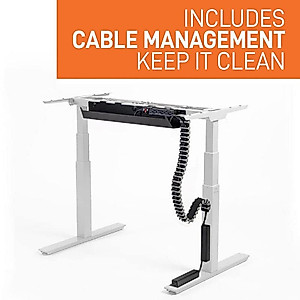 MojoDesk - Mojo Gamer Pro - Electric Standing Standing Desk for Esports PC Gaming - Bundled with 5 Accessories - Monitor Arm, PC Mount, Magnetic Cable Tray, Cable Chain, 6-Outlet Power Bar