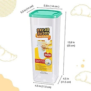 Andwarmth Bread Storage-Bread Container-Bread Keeper-Bread Dispenser-Airtight Bread Box-Bread Saver-Bread Boxes for Kitchen Counter-Green 2