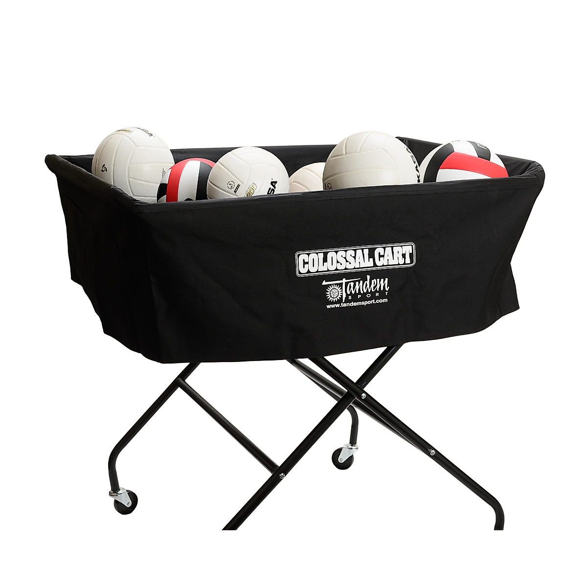 Tandem Sport Colossal Volleyball Ball Cart - Volleyball Training Equipment Ball Holder - Volleyball Ball Cart with Wheels - Volleyball Basket - Hold Up to 40 Balls