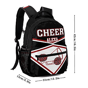 Zaaprint Personalized Halloween Cheer Cheerleaders Waterproof Backpack with Name Text for Women Men Gift