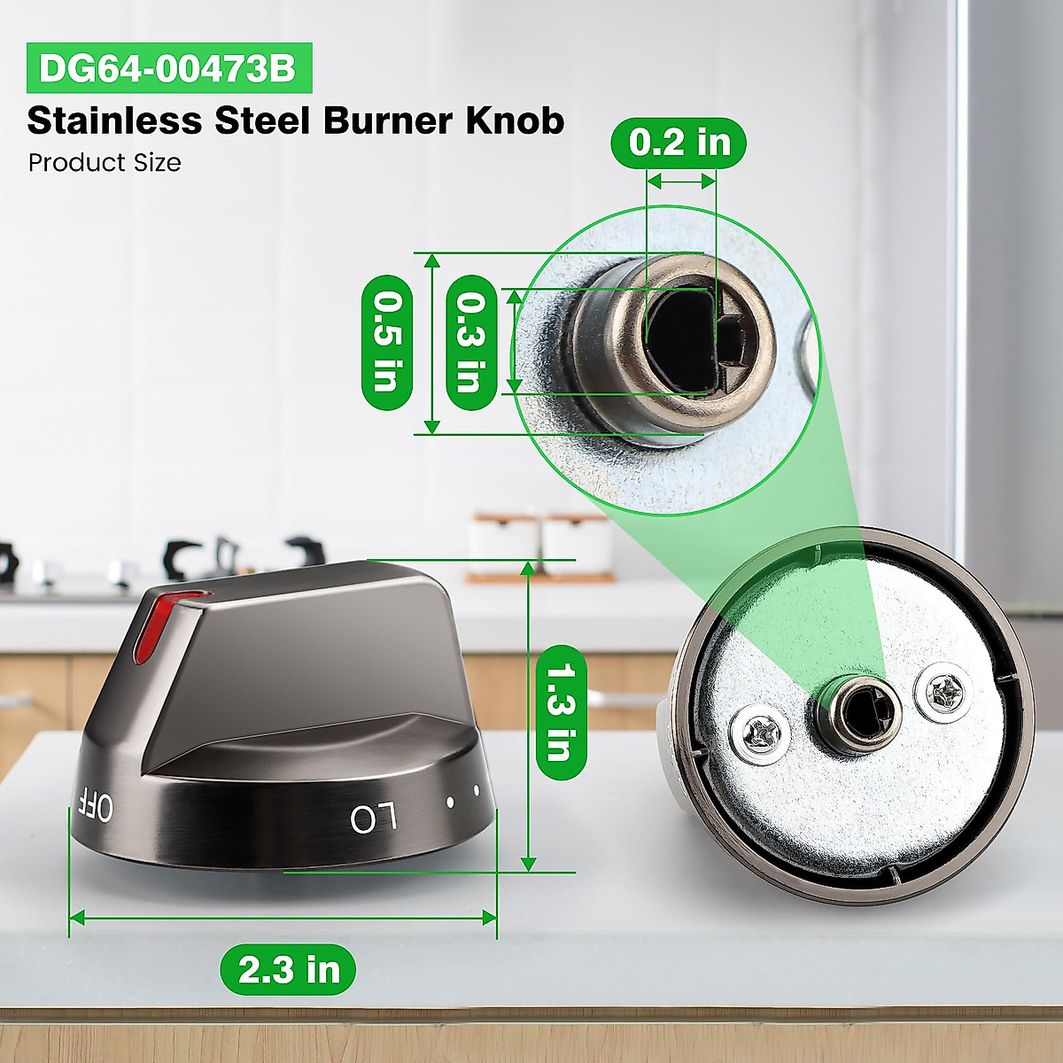 PANDEELS DG64-00473B Black Stove Knobs for Sam-Sung Gas Range Oven Stove - Fit for NX58J5600SG/AA NX58J5600SG, NX58J7750SG, NX58K7850SG, NX58M6850SG, NX58R5601SG (Pack of 5)