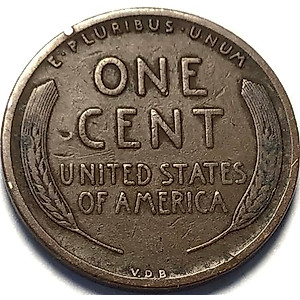 1909 P VDB Lincoln Wheat Cent Penny Seller Fine