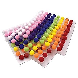 Creativity Street Self-Adhesive Poms, Assorted Colors, Set of 240, 5/8 in