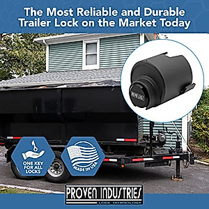Proven Industries Model 2516-B2 Trailer Lock, Fits Select Cast-Steel 2 5/16-Inch Adjustable Couplers, Made in The USA, (Black)