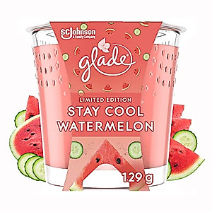 Glade Candle, Small Scented Candle, Stay Cool Watermelon, 6 Pack (6 x 129 g)