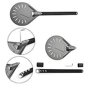 RTT Turning Pizza Peel with 8" Aluminum Round Pizza Paddle,23.6" Overall,Outdoor Pizza Oven Accessories
