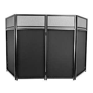 Rockville ROCKBOOTH XL DJ Event Booth Facade w/Built in 24” x 48” Table + Travel Bag + Scrims