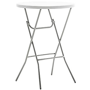 BTEXPERT White 32" Round 43" Bar Height Granite Plastic Folding Portable Commercial Banquet Card Coffee Dining Table for Wedding Party Event Home Kitchen Outdoor, One