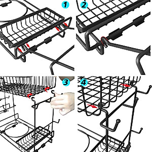 Ronanemon Mug Holder Stand, Countertop Mug Tree,Capsule Storage, Coffee Mug Rack for Coffee Bar Decor Accessory & Kitchen Organizer(Matte Black)