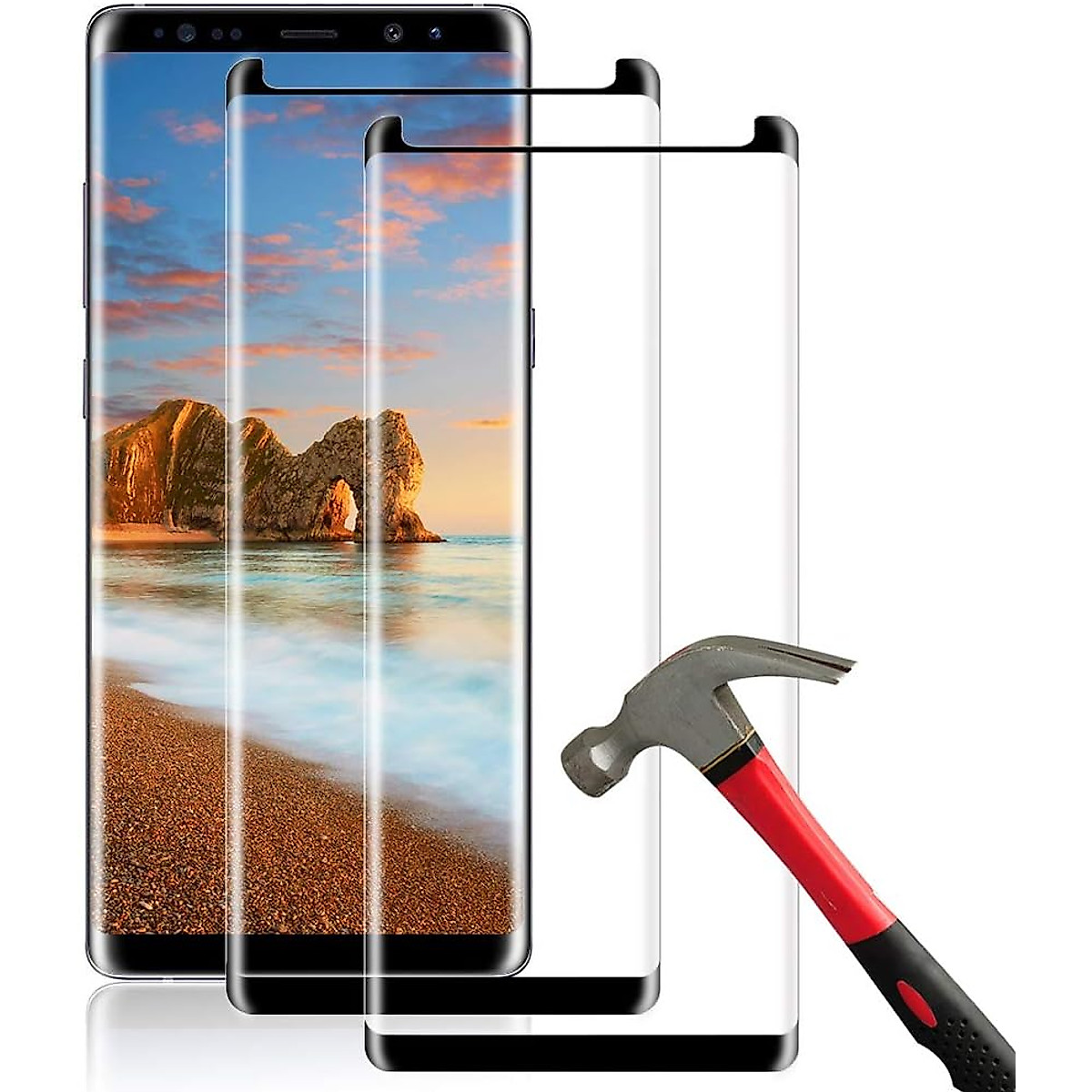 【2-PACK】Coolpow Designed for Samsung Galaxy Note 9 Screen Protector, Case Friendly, Anti-Bubble, 3D Curved, Full Coverage, 9H Hardness, HD Clear, Note 9 Screen Protector Tempered Glass Cell phone Film