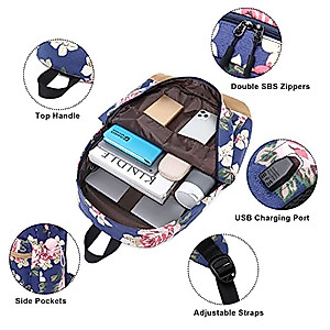 Luxbagsmart Backpack Set for Girls School Backpack Bookbag Schoolbag for Teen Girls Backpack Set 3 in 1 (Blue)